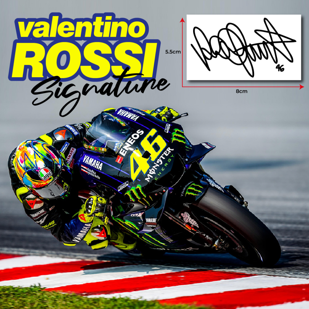 Rossi Signature Motorcycle Sticker, Rossi Sign, Rossi Signature ...