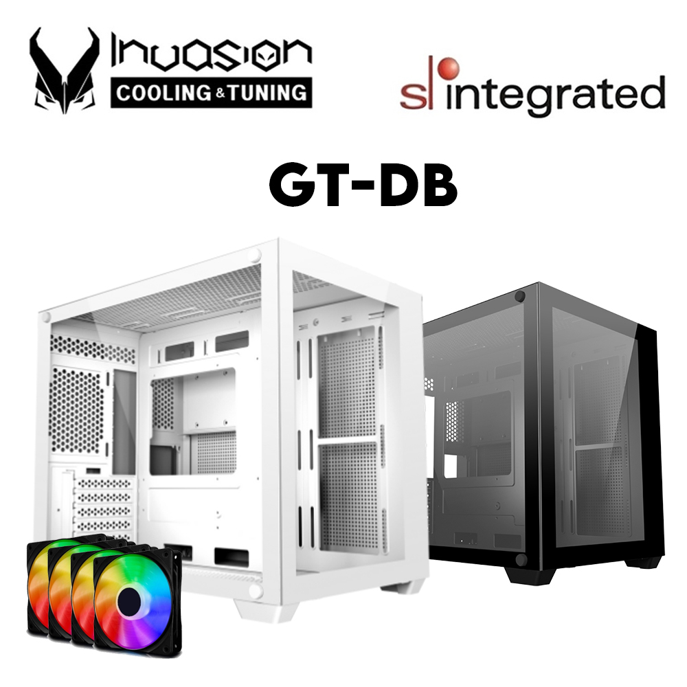Invasion GT-DB M-ATX Mid-Tower Gaming Case with ARGB Fan - Black/White ...