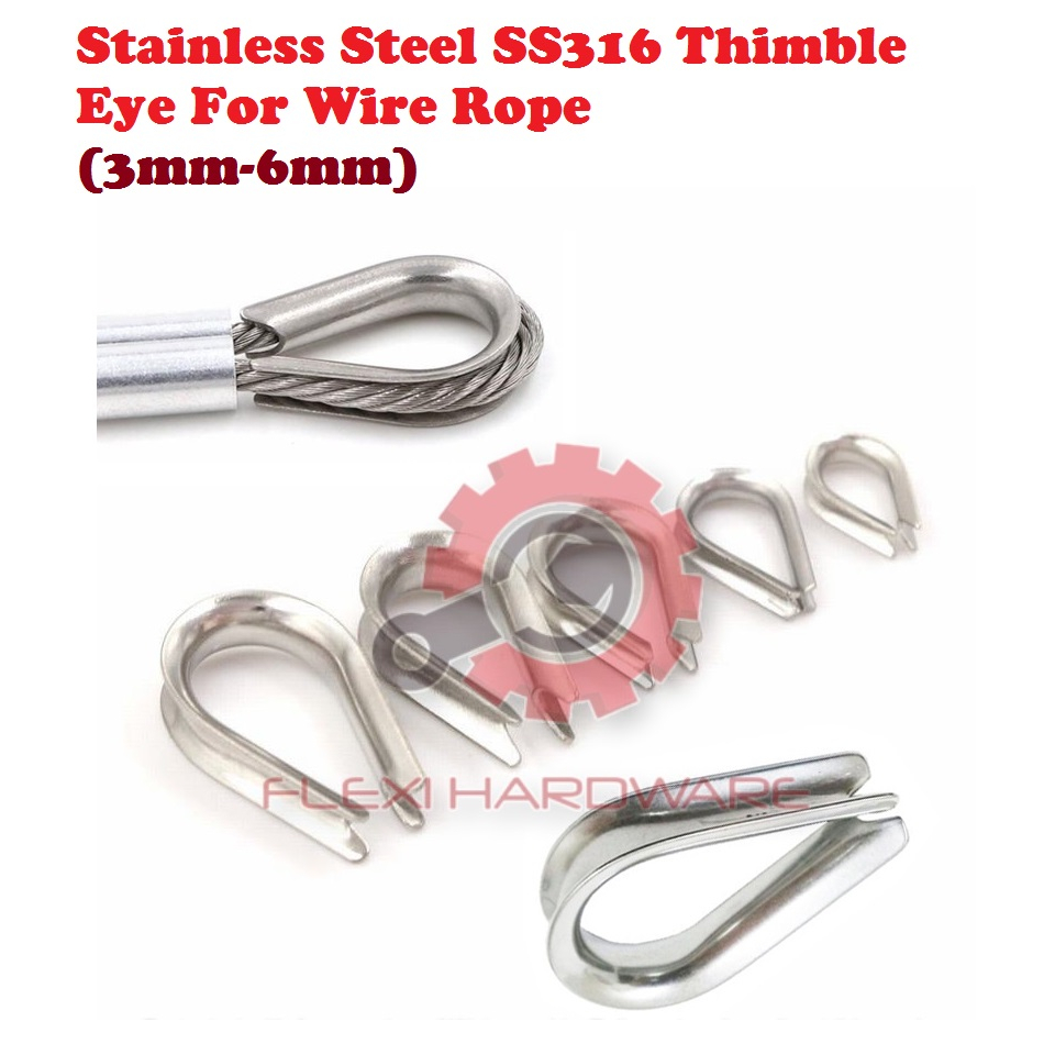 Stainless Steel SS316 Thimble Eye For Wire Rope (3mm-6mm) | Shopee ...