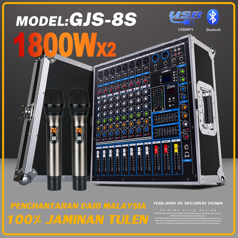 Gjs-8/gjs-8s Professional audio Mixer 8-channel Amplifier 1800 watt ...
