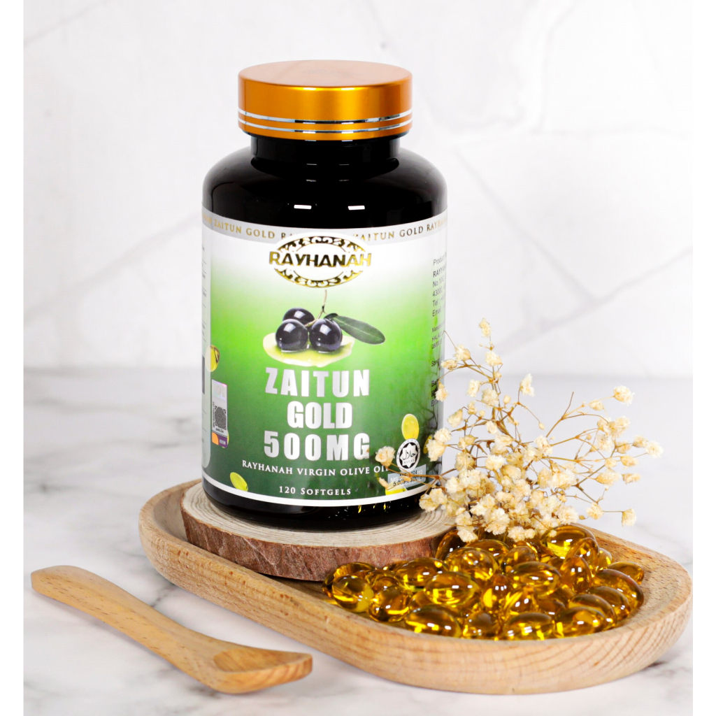 Olive Oil Gold/Virgin Olive Oil RAYHANAH 500mg (120 Softgels) (Expiry ...