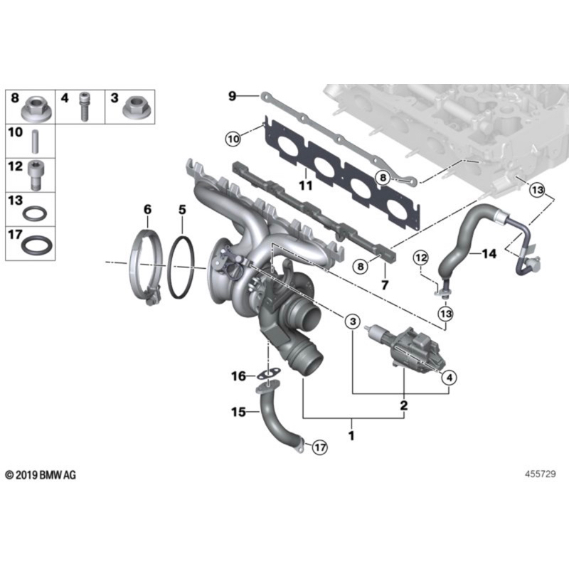 BMW F30 LCI B48 TURBO PIPE NUMBER14 (Oil pipe inlet) | Shopee Singapore