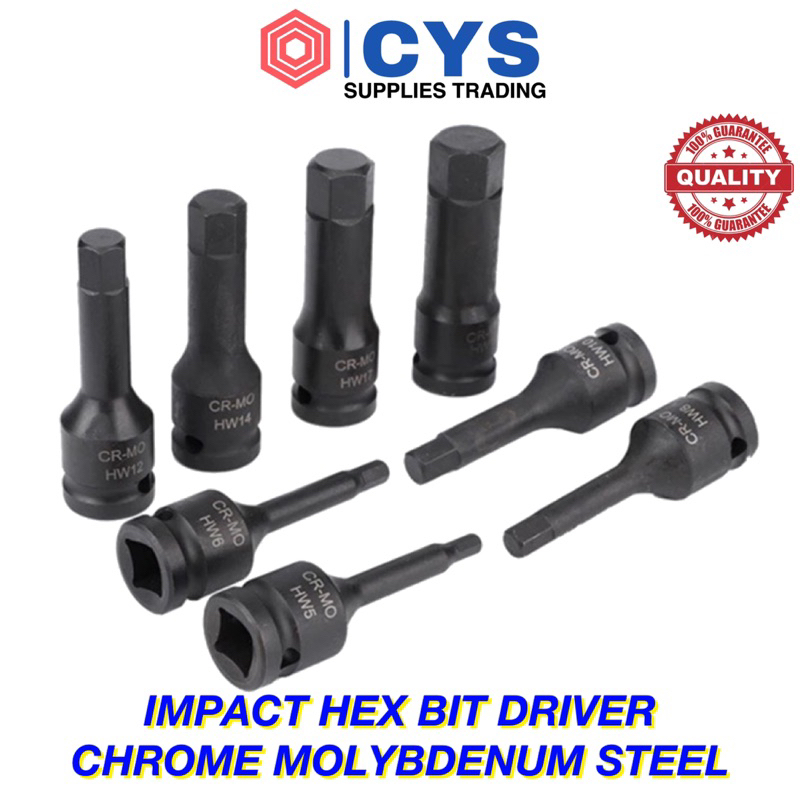 (100% QUALITY) CYS (MM) CR.MO IMPACT HEX DRIVER (78MM) CHROME ...