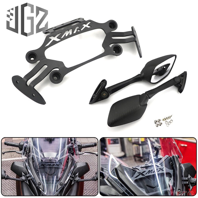 Yamaha Xmax 250 Side Mirror Windshield Extender bracket Adjustable rear ...