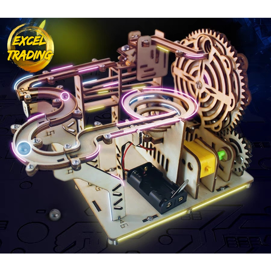 DIY Mechanical Track Ball 3D Wooden Puzzle Toy Educational Kits For ...