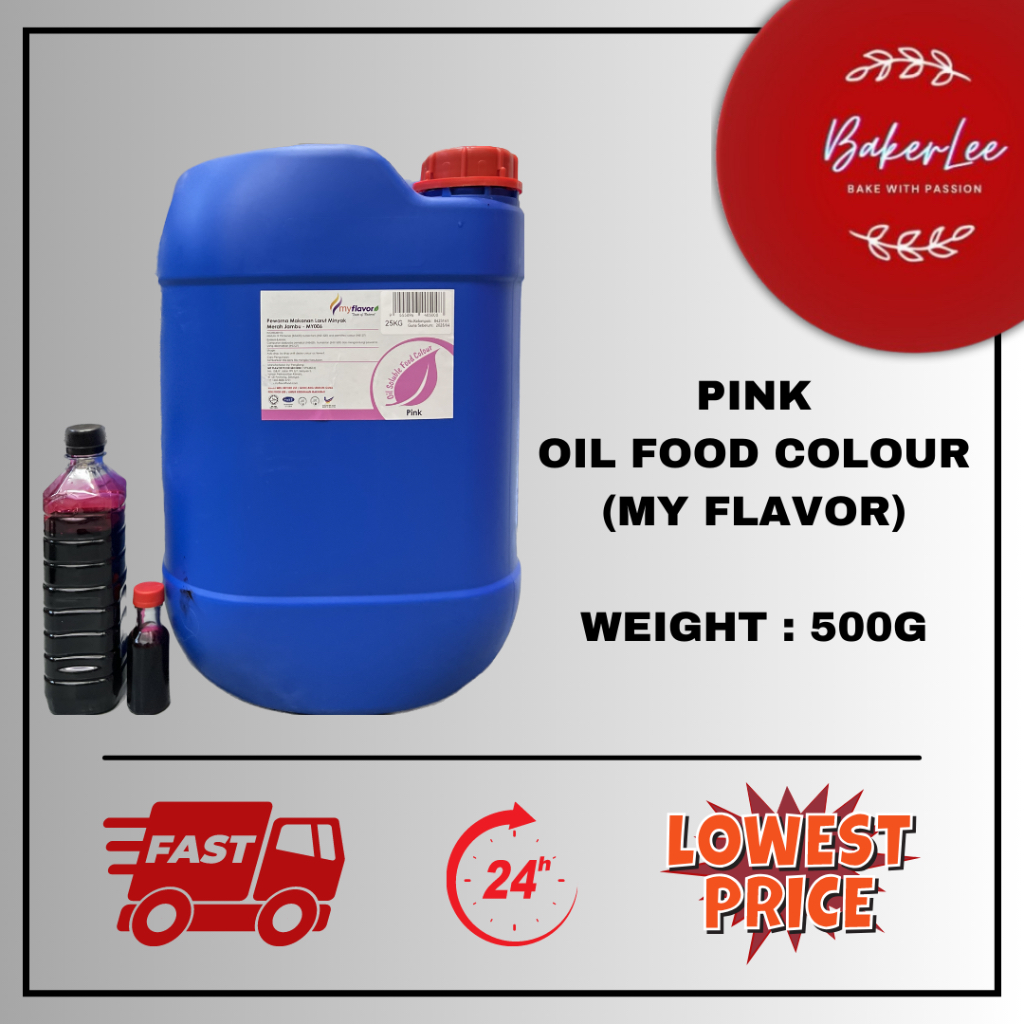 OIL SOLUBLE FOOD COLOUR PINK COLOUR (MYFLAVOR REPACK) 500G | Shopee ...