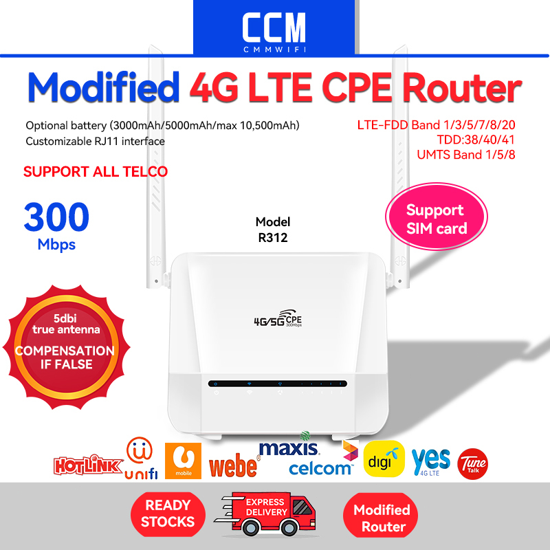 New R312 4G/5G MODEM Modified Unlocked LTE WiFi Modem CPE Router Home ...