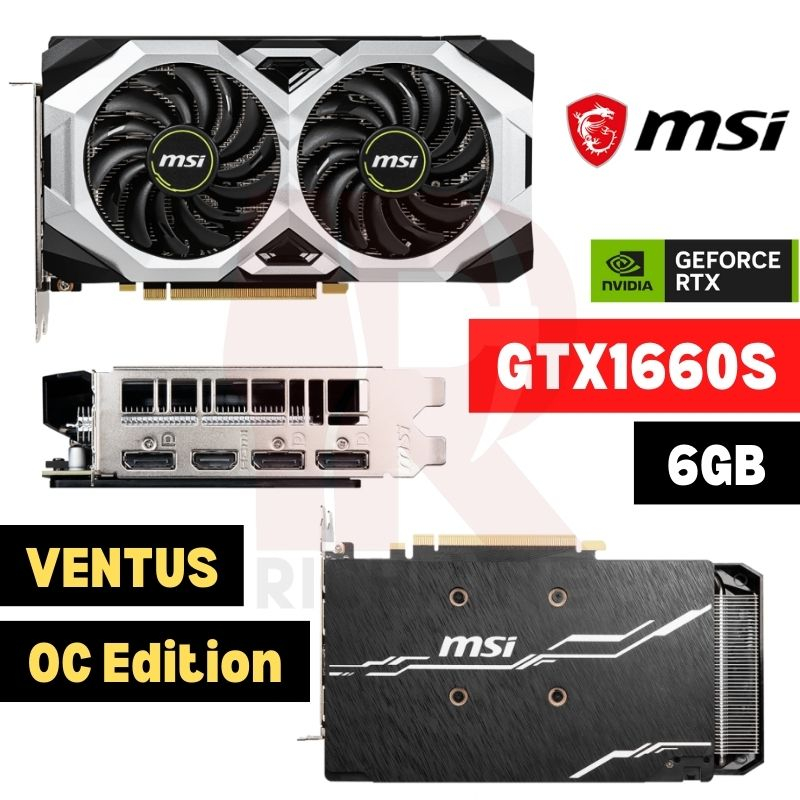 MSI GTX 1660 Super VENTUS OC 6G GAMING GPU 1660S Desktop PC | Shopee ...