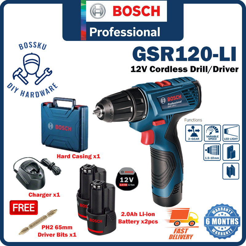 BOSCH GSR120 LI GSR120-Li (GEN2) 12V Cordless Drill / Screwdriver Screw ...