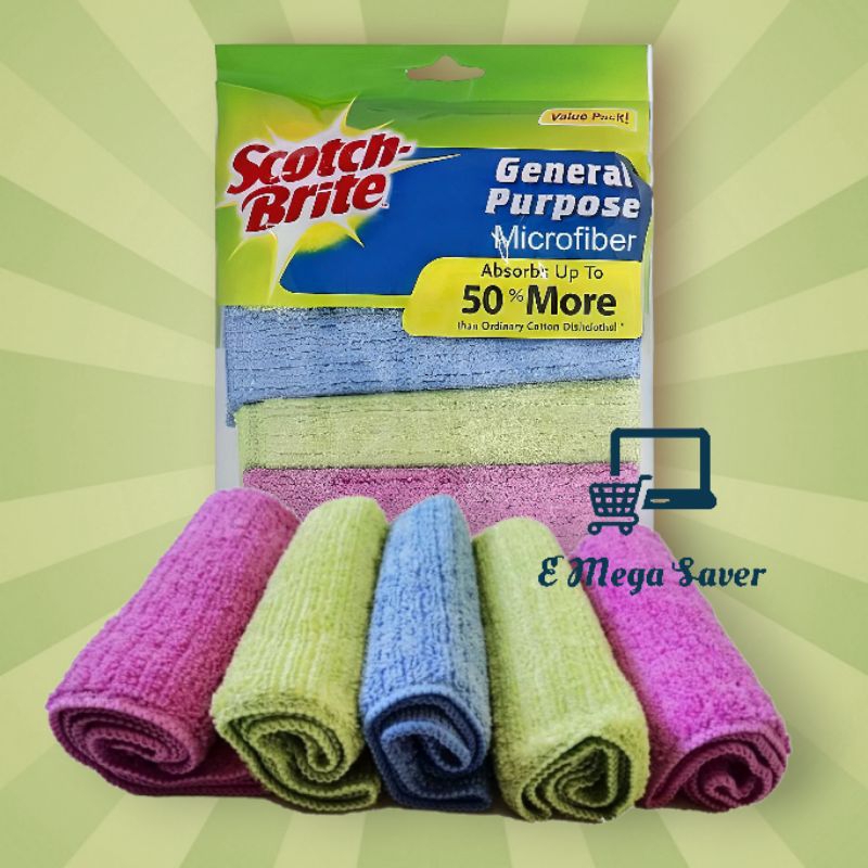 3M Scotch-Brite General Purpose Microfiber Cloths (5pieces/pack ...