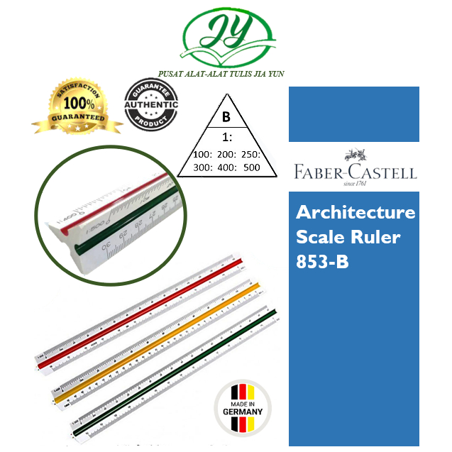 Faber Castell Scale Ruler 853-B Architecture Scale / Technical Drafting ...