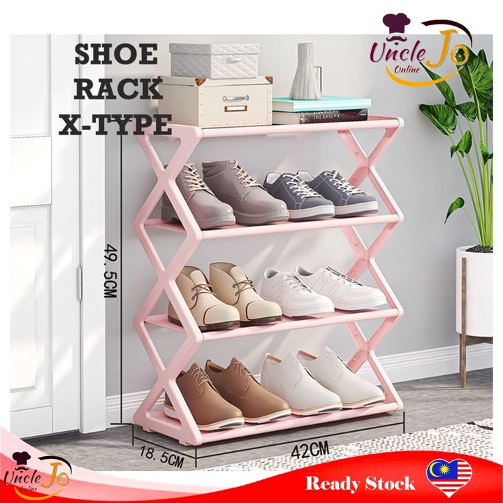 Multifunction Multi-layer shoe rack X-type firm Stainless steel Non ...
