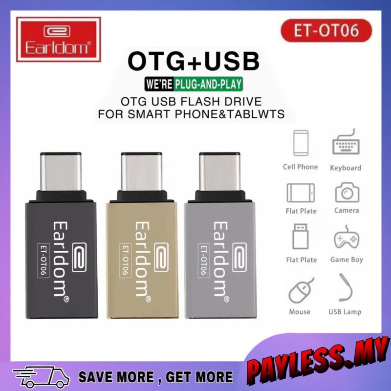 EARLDOM OT06 TYPE-C TO USB 3.0 OTG CONNECTION KIT ADAPTER Data Transfer ...