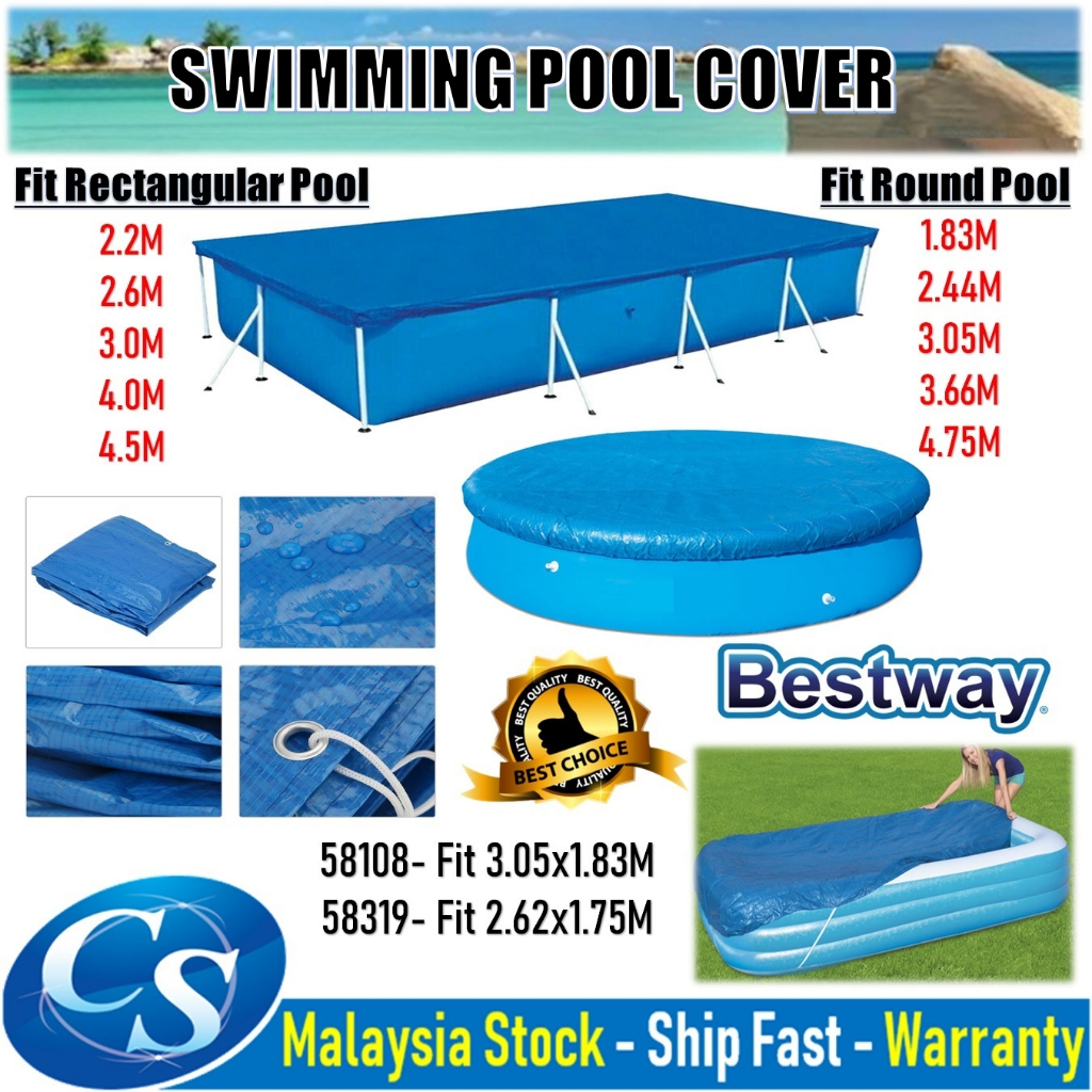BESTWAY Swimming Pool Cover Rectangular Round Dust Cloth Thickened Pool ...