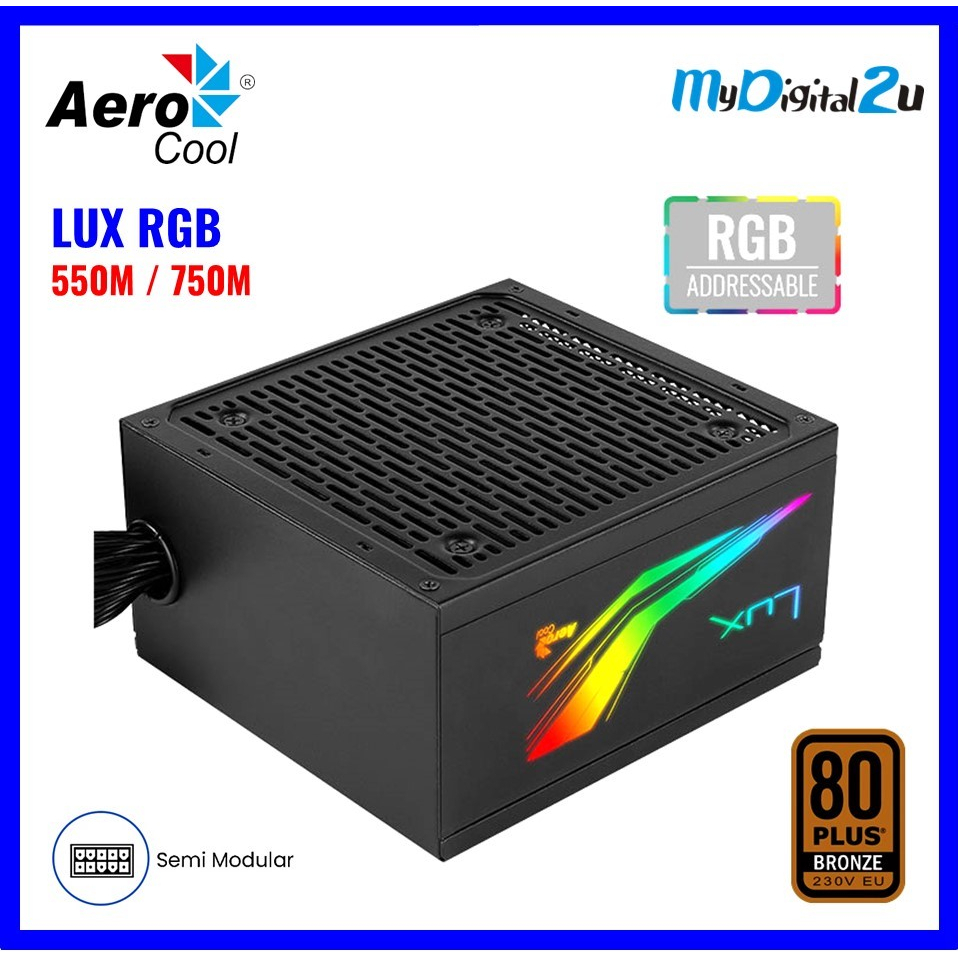 Aerocool LUX RGB 80Plus Bronze Power Supply ( 550W / 750W ) | Shopee ...