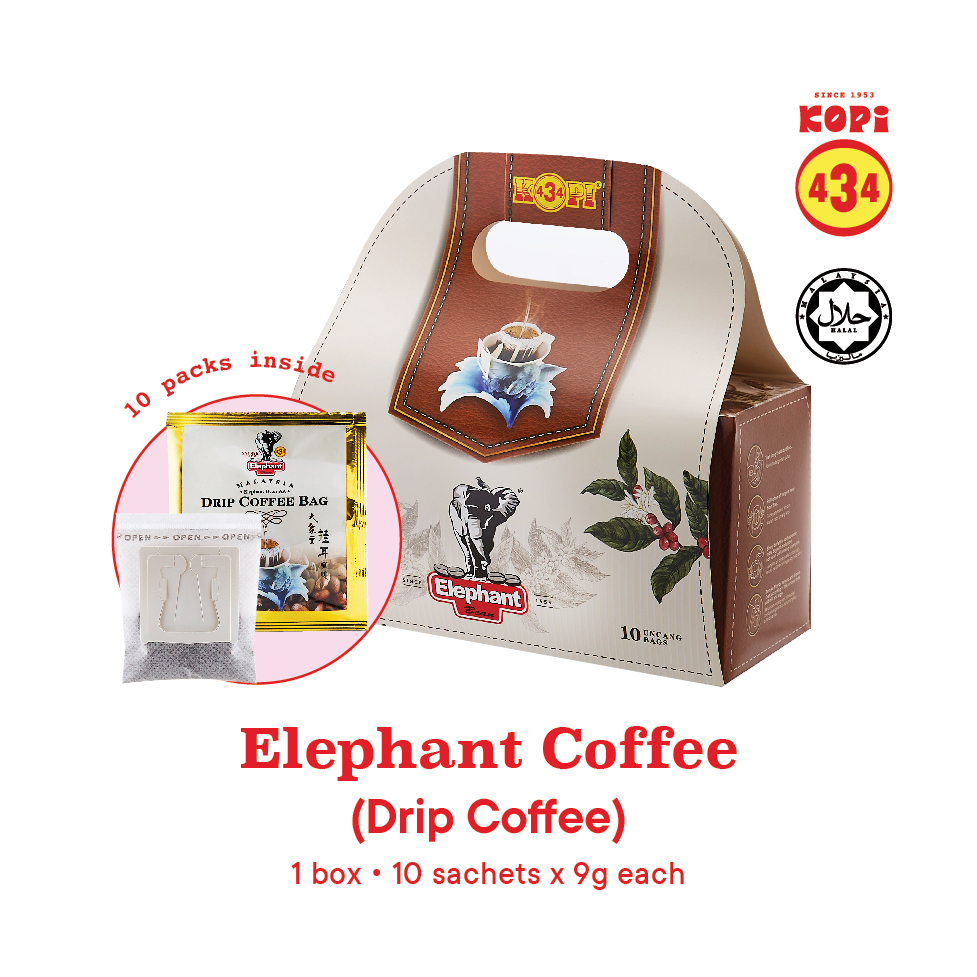 Muar kopi 434 Elephant bean Drip Coffee 10 pack | Shopee Singapore