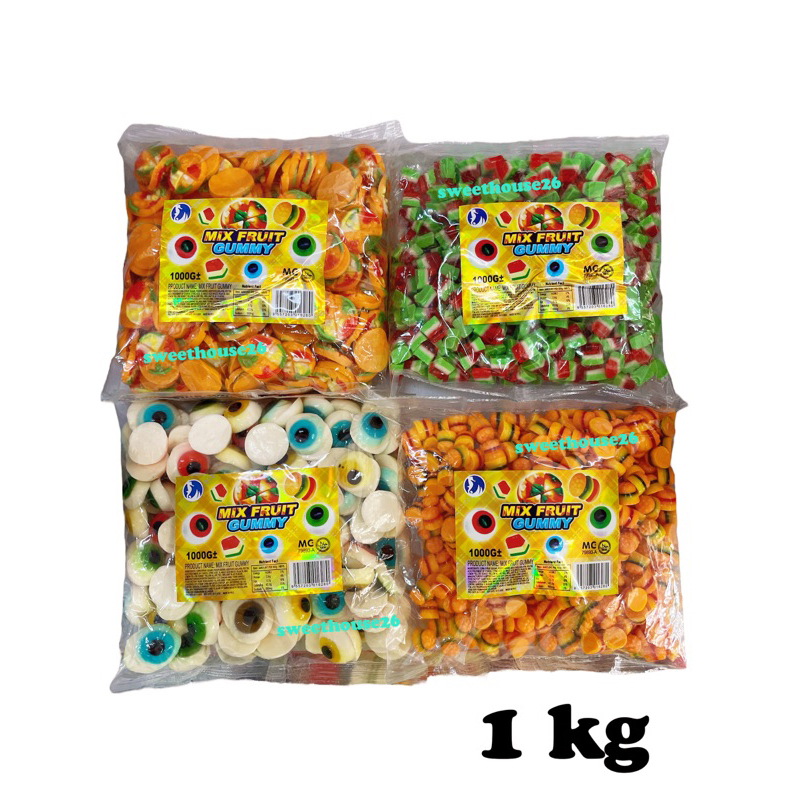 1KG Mix Fruit Gummy Candy Donut Burger Pizza Watermelon (Exp: 1/12/2027 ...