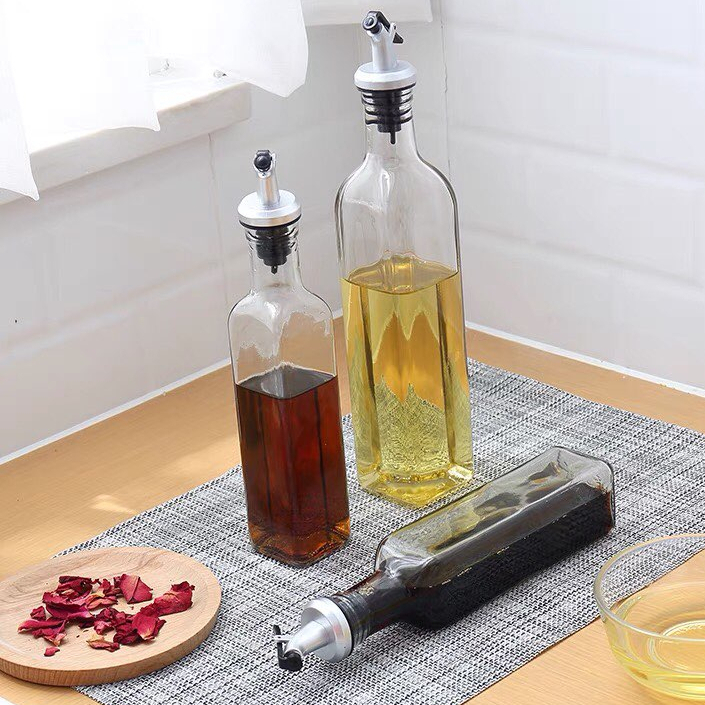 Glass Oil Dispenser Sauce Bottle Ketchup Honey Syrup Vinegar Seasoning ...