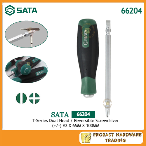 SATA 66204 T-Series Dual Head / Reversible Screwdriver (+/-) 2 X 6MM X ...