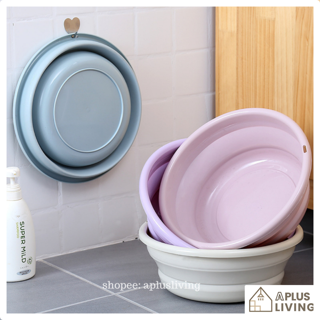 Foldable Wash Basin Collapsible Folding Basin Pail Travel Washing ...