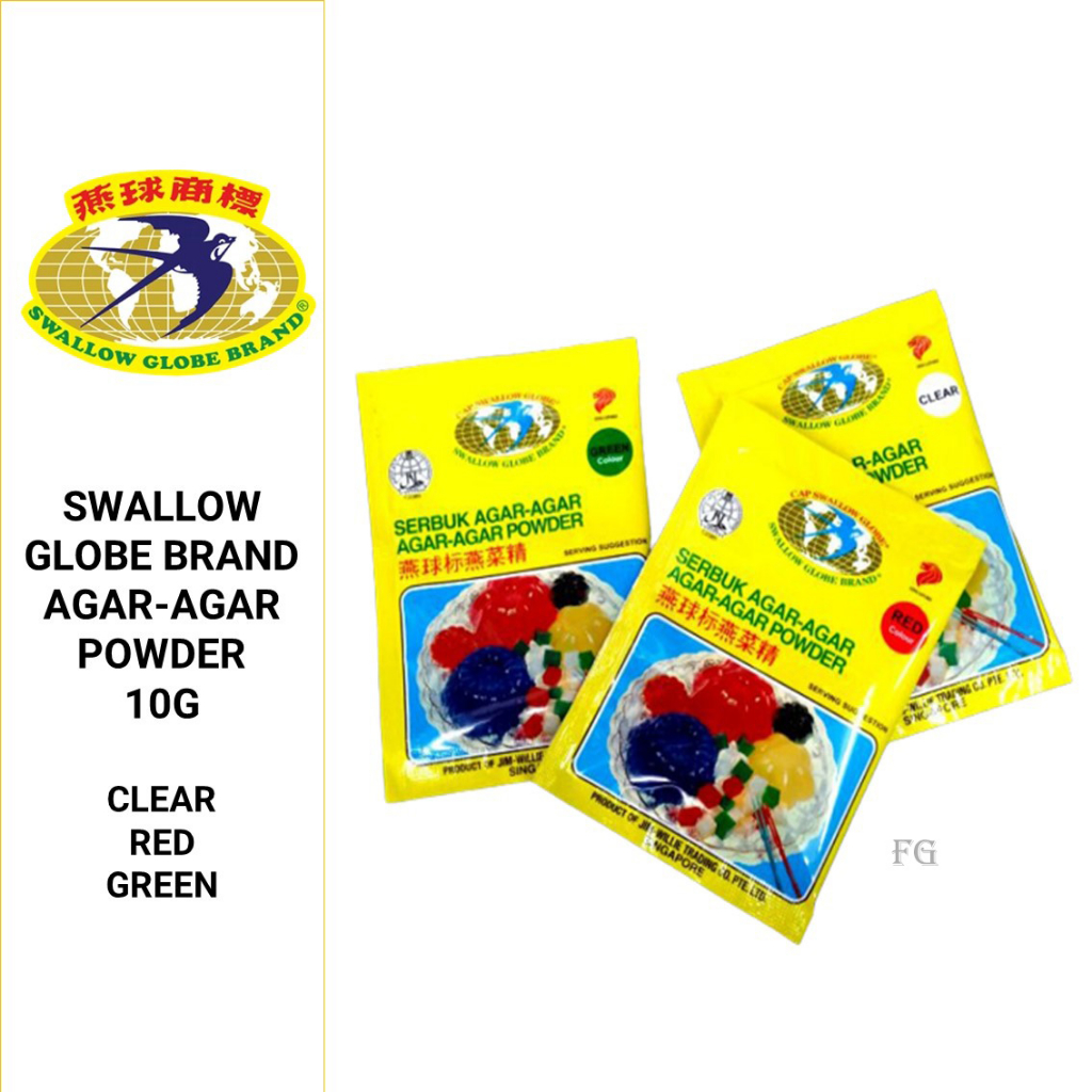 Swallow Globe agar-agar Powder 10g (CLEAR/RED/GREEN) | Shopee Singapore