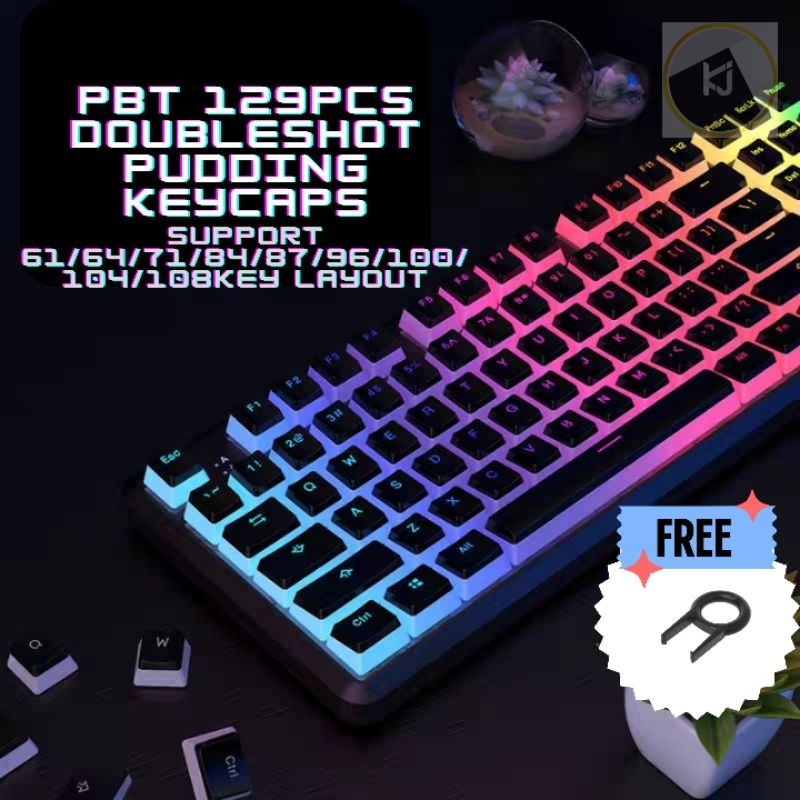 Perak Pudding Keycaps PBT Double Shot Injection Keycap for Mechanical ...