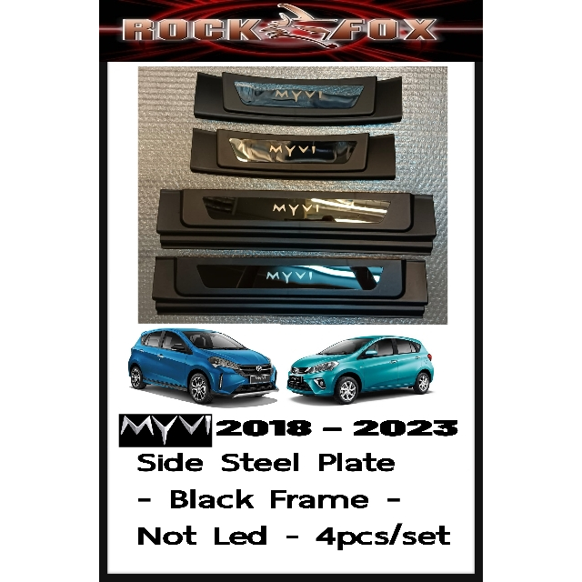 Steel Plate/Door Side Step for Perodua MYVI 2018 - 2023 Black Frame ...