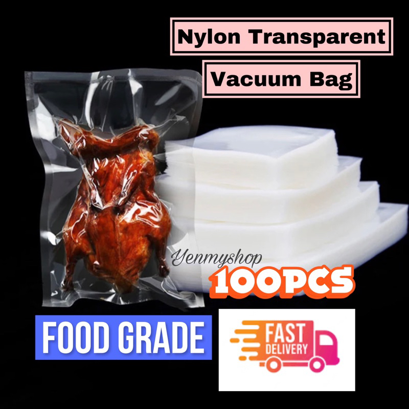 Bag Nylon Vacuum Bag (100pcs)/smooth nylon food vacuum bag/Frozen bag ...