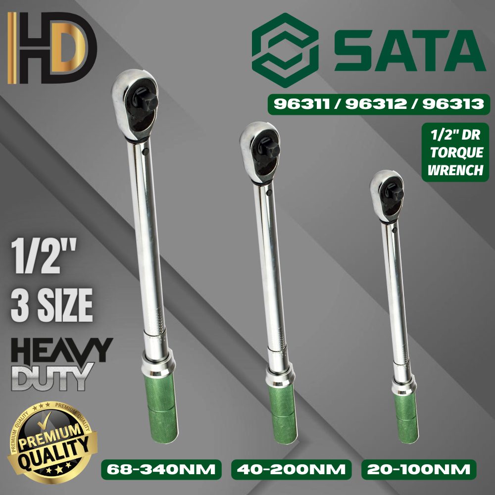 SATA 1/2" DR Torque Wrench / Heavy Duty Torque Wrench / 3 Size Torque ...