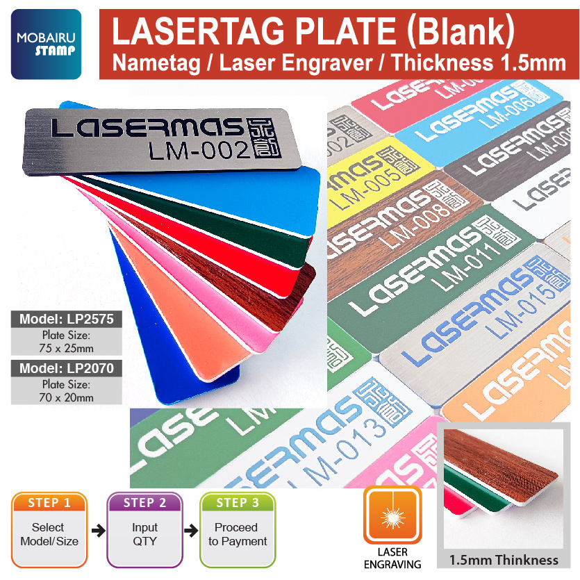 Lasertag Nametag Kosong / Blank Plate - ASSORTED COLOR Laserable ...