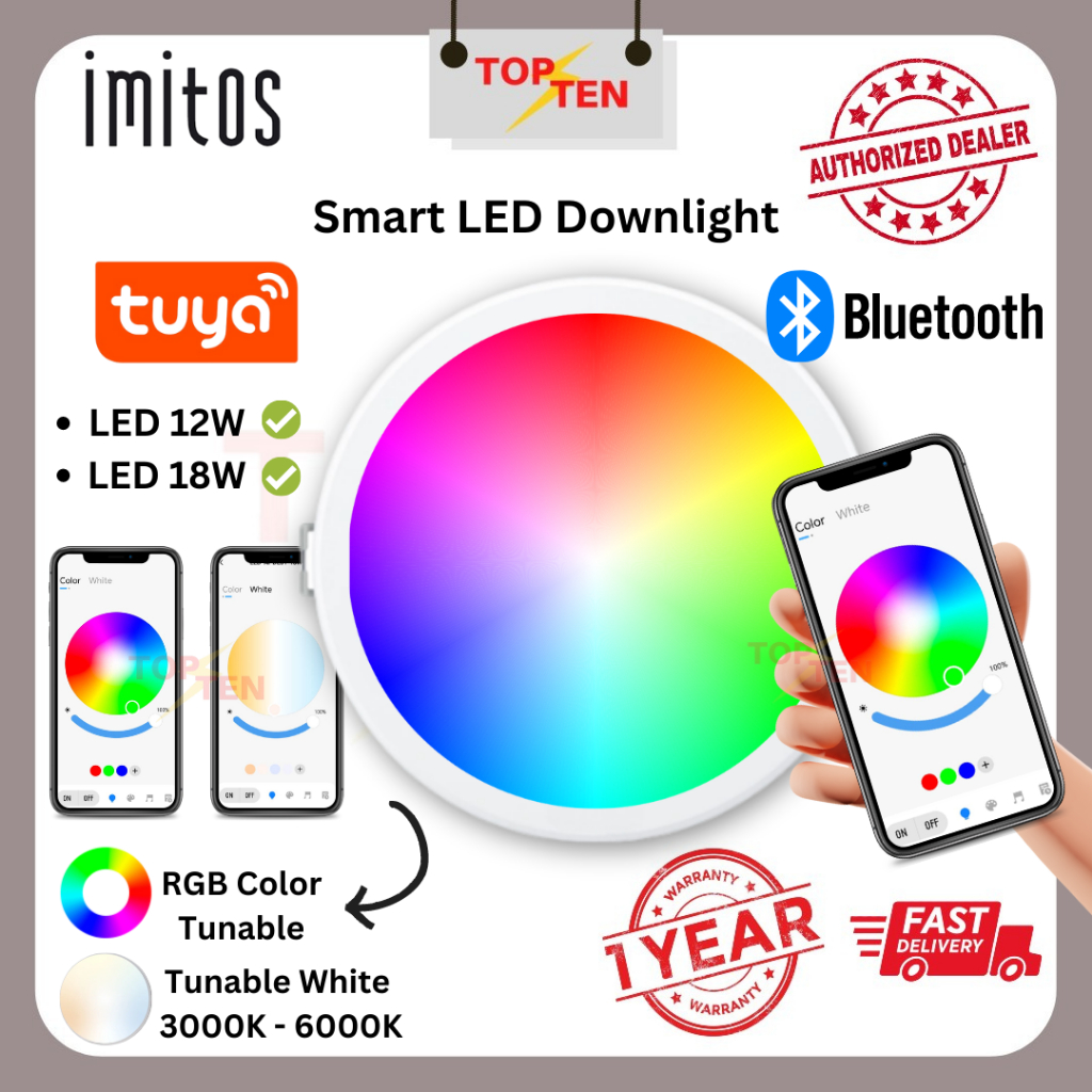 AI SMART Downlight Tunable Bluetooth LED Downlight Dimmable App Control ...