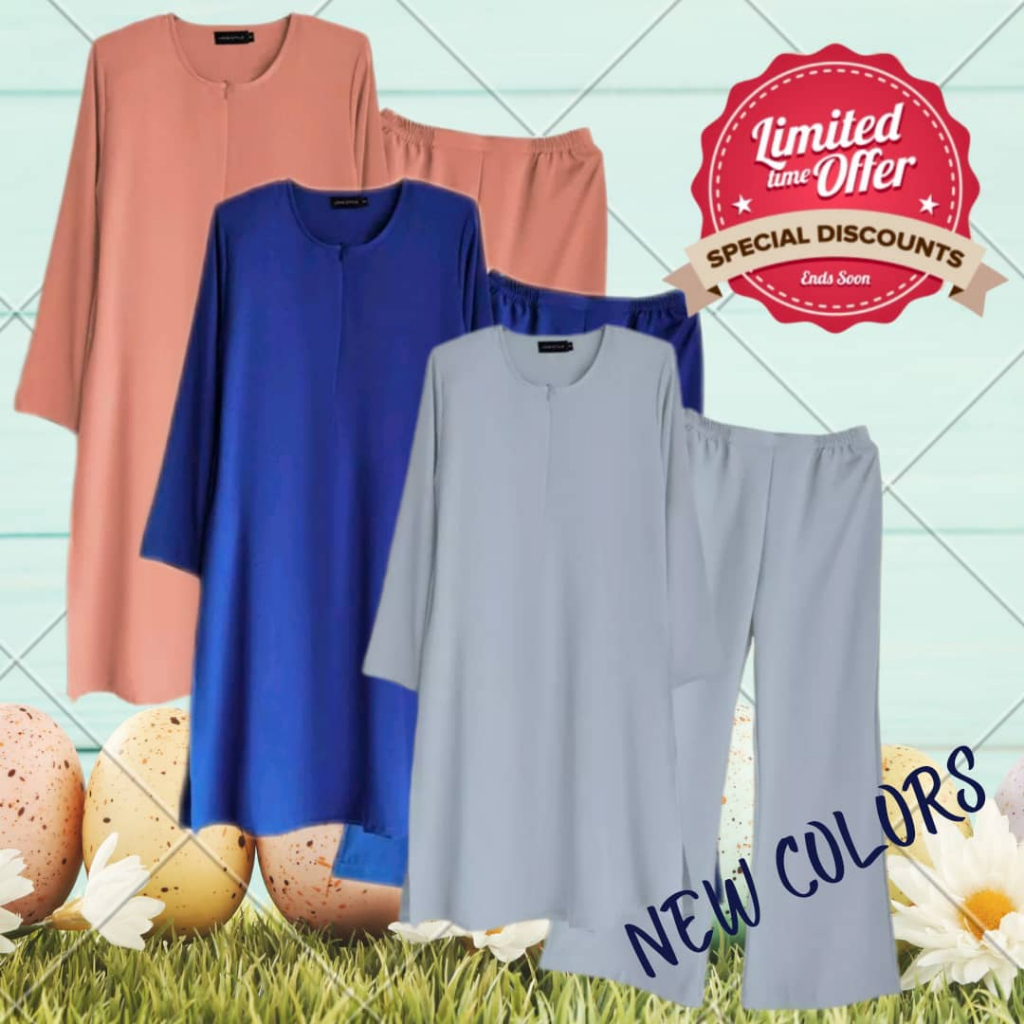 New Colors - Wafa Suit Lova Style Warda Set, Basic Muslimah Suit Set ...