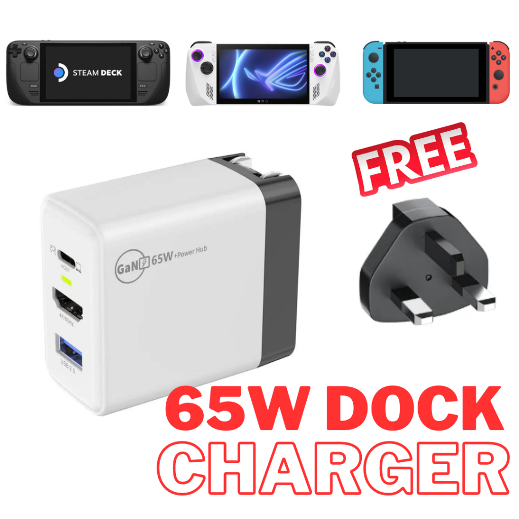 GaN 65w Mini TV Dock for ROG Ally Steam Deck, Nintendo Switch 65W 4K ...