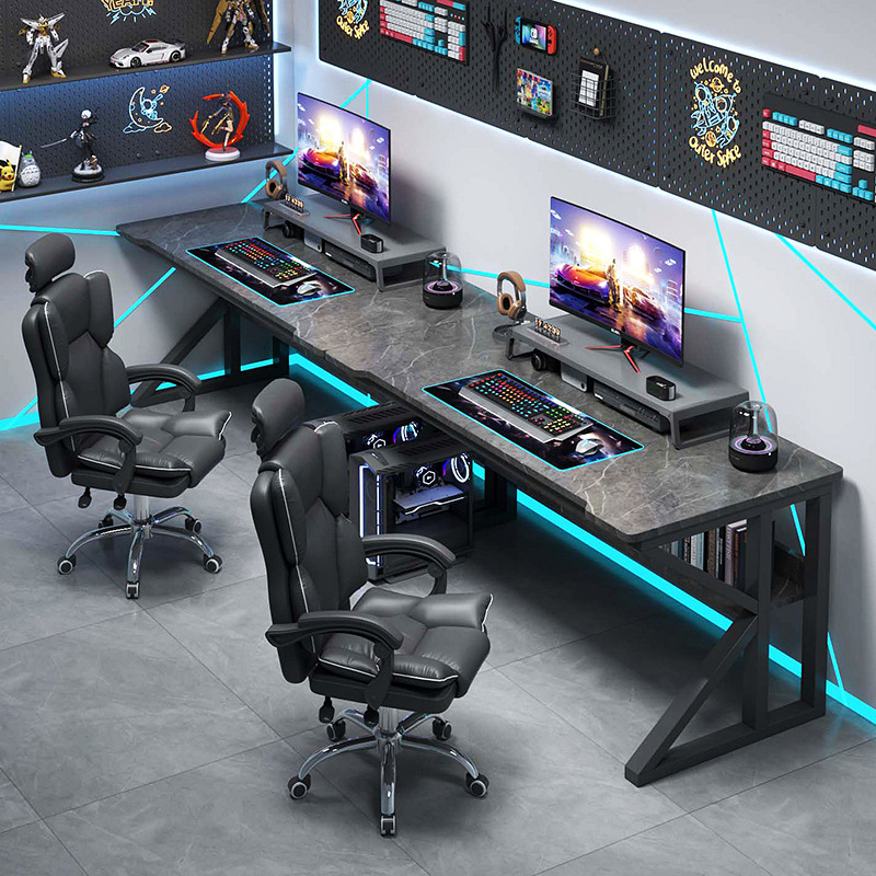 Two-Person Computer Desk Couple Side by Side Home Desktop Game Tables ...