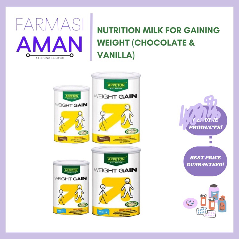 Appeton Weight Gain Adults (Vanilla 450g / Vanilla 900g / Chocolate 450g / Chocolate 900g ...