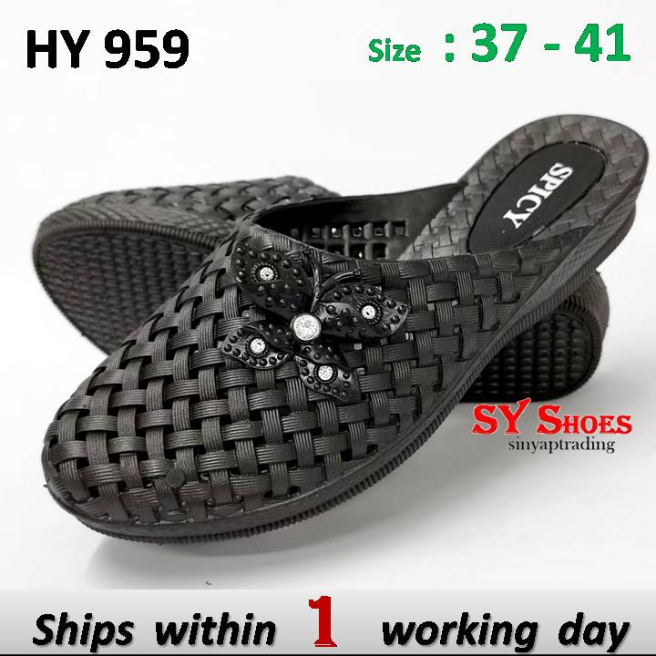 (SY Shoes) SPICY (37-41)Women PVC Rubber Mule Shoes/Lady Sandals (HY ...