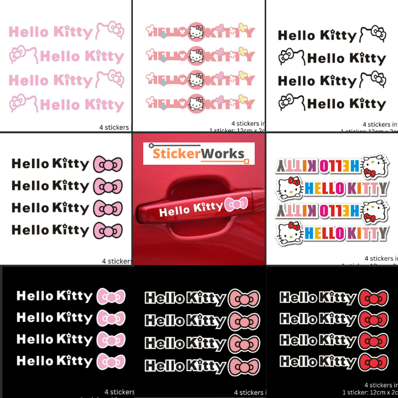 Hello Kitty Series Car Door Handle Pemegang Pintu Kereta Sticker ...