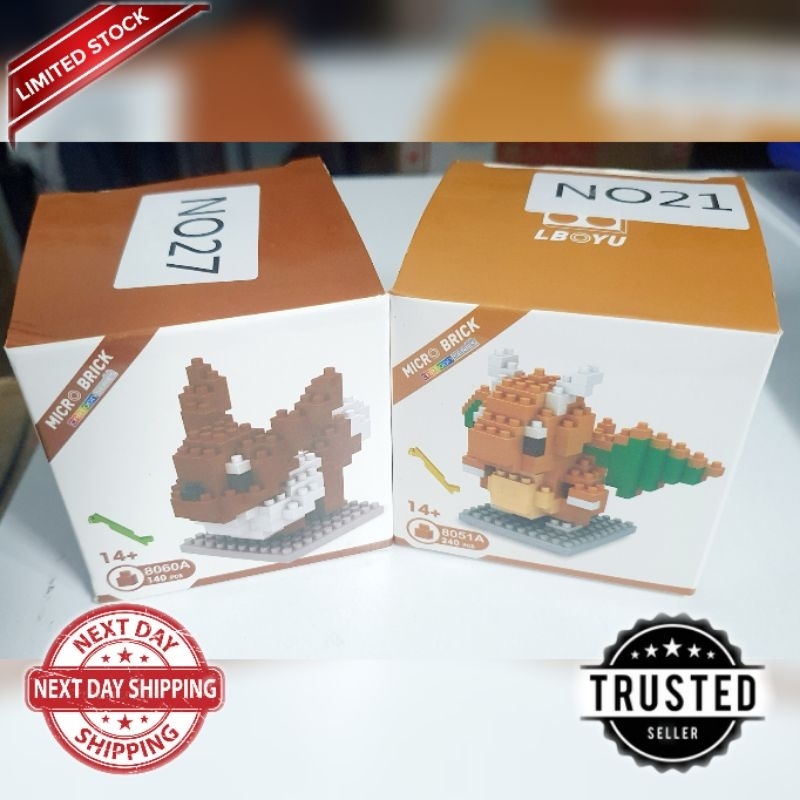 LBOYU Micro Brick Cartoon Series Pokemon Eevee Dragonite Building Block ...
