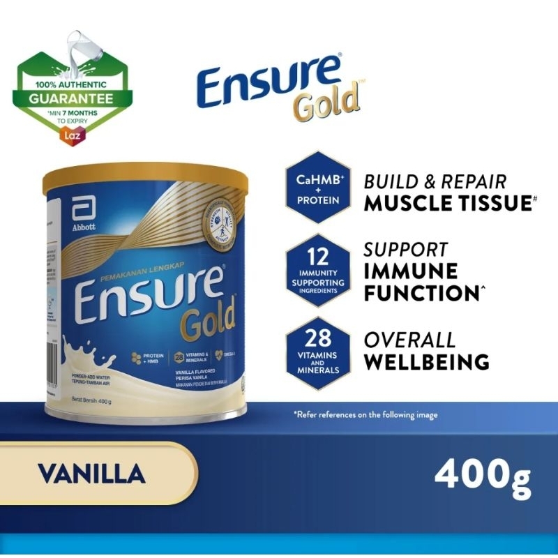 Ensure Gold Vanilla / Wheat / Coffee / Almond - 400g / 850g | Shopee ...
