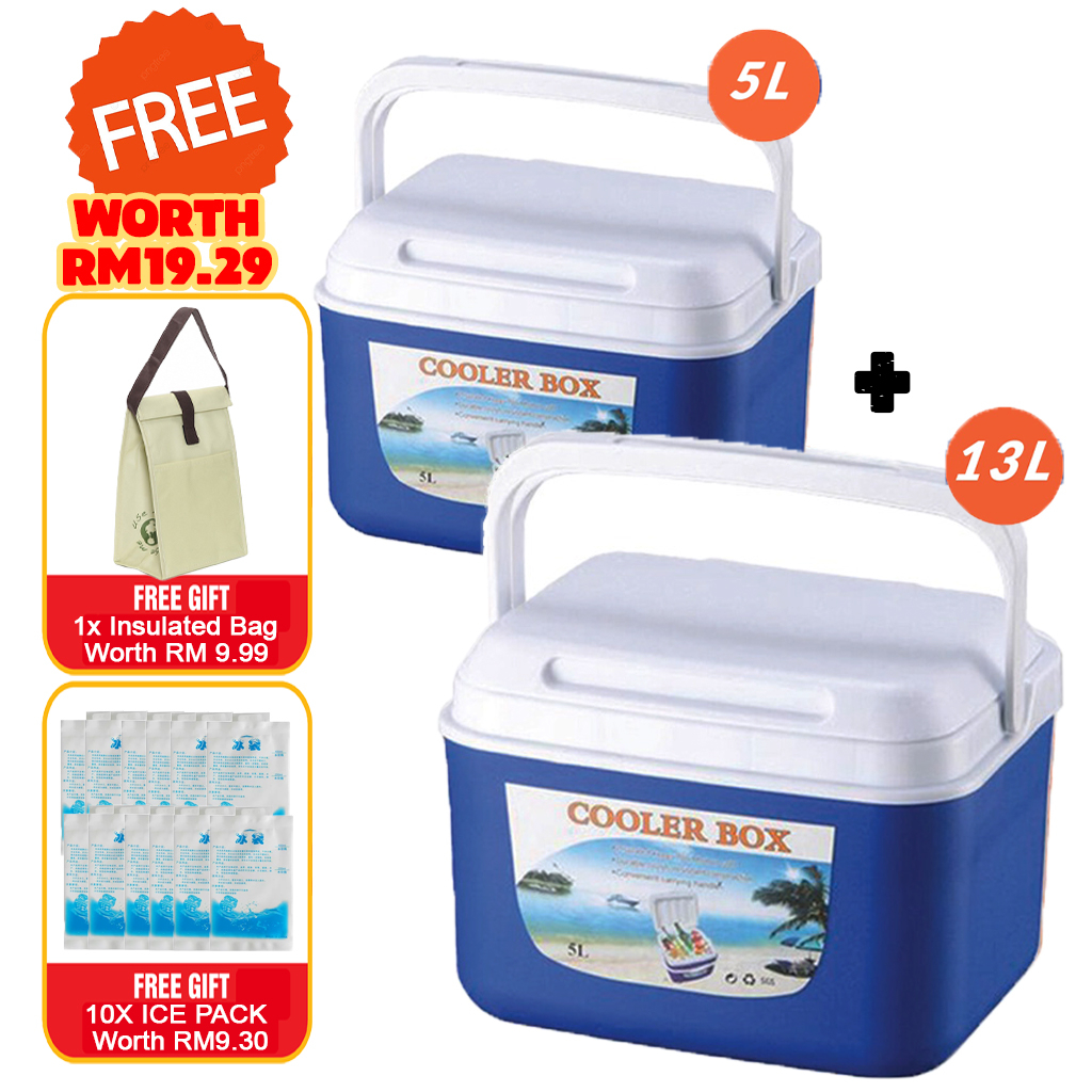 5L 13L Small Cooler Ice Box for Camping Drink Fishing Heavy duty ...