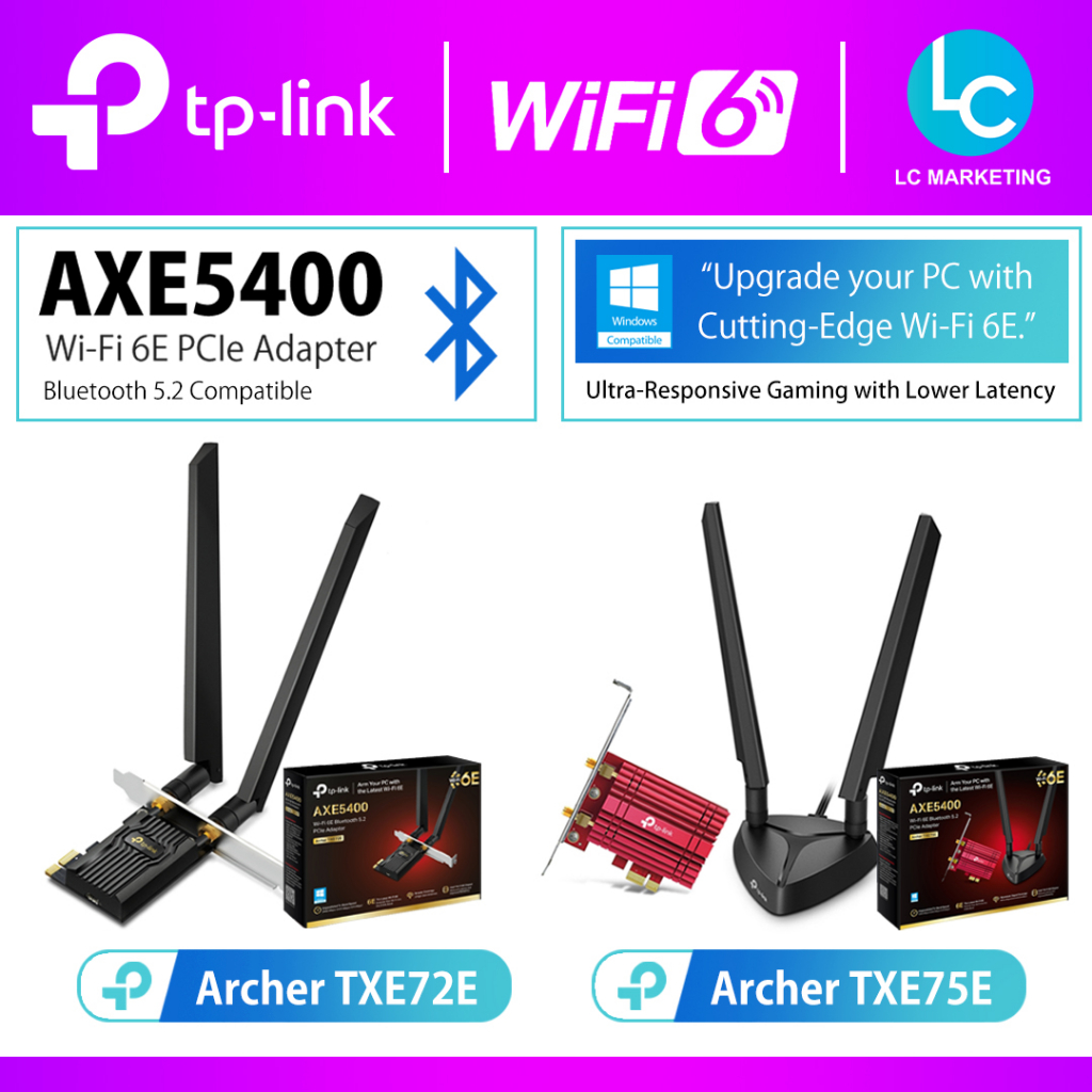 TP-Link Archer TXE72E Archer TXE75E AXE5400 Tri-Band Wi-Fi 6E Bluetooth ...