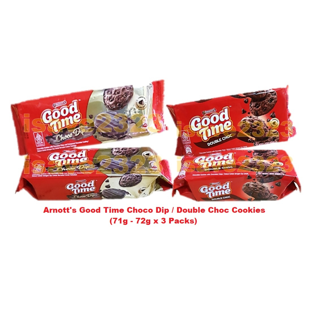[HALAL] Arnott's Good Time Choco Dip / Double Choco Cookies (71g / 72g ...