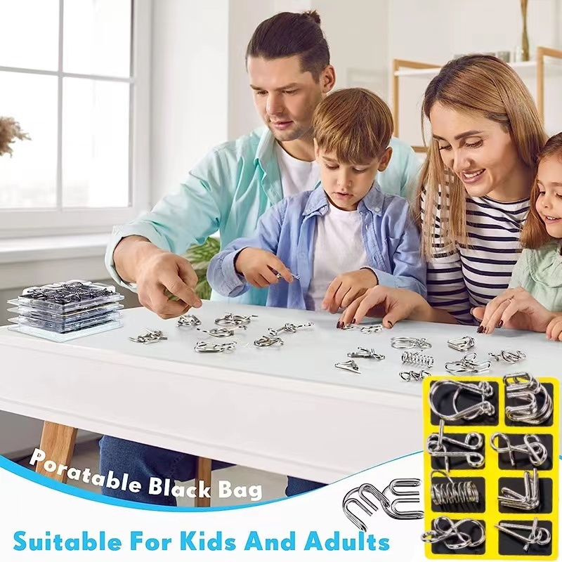 Metal Puzzle Brain Teasers IQ Puzzles Educational Toys For Kids Metal ...