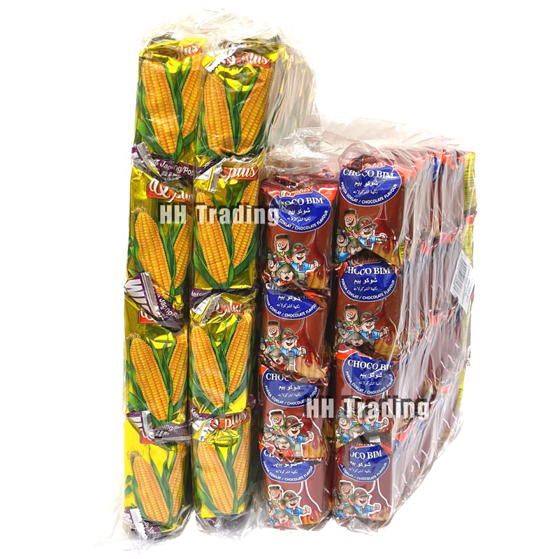 40pcs QPLUS BIM BIM POPCORN SNACK / CHOCO BIM CHOCOLATE FLAVOUR ...