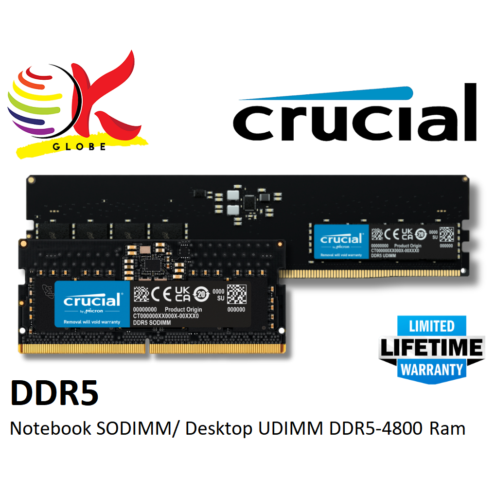 CRUCIAL DDR5 4800MHZ / 5200MHZ / PRO KIT 5600MHZ RAM DESKTOP PC (UDIMM ...