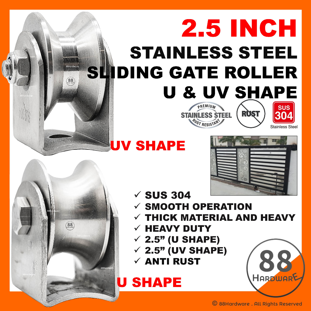 2.5" SUS304 STAINLESS STEEL Auto gate roller wheel / gate bearing ...