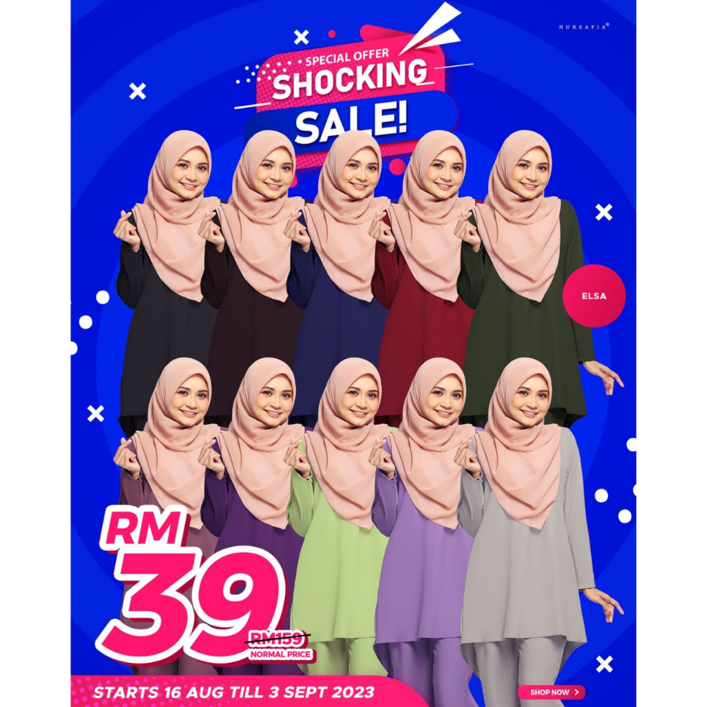 SUIT MUSLIMAH ELSA SUIT SET BAJU KERJA SUIT UMRAH HAJI NURSING SUIT SET ...