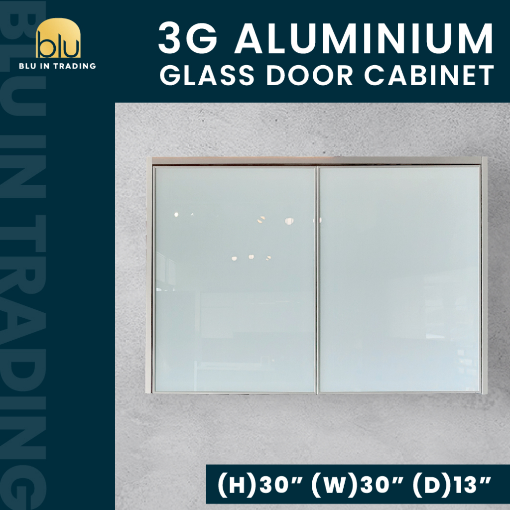 3G Aluminium Kitchen Storage Cabinet Wall Mounted Stainless Steel Glass ...