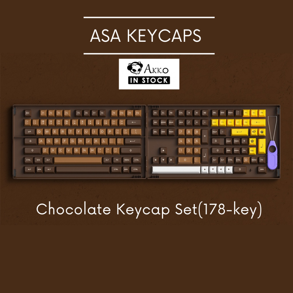 Akko Chocolate Keycap Set (178-Key) Doubleshot ASA Profile for ...