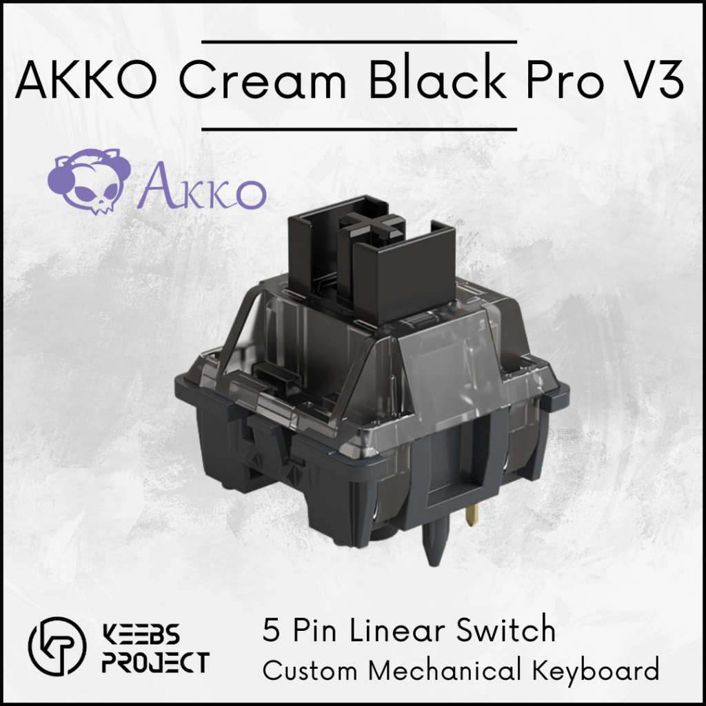 New Akko V3 Cream Black Pro Switch 5pin Linear Switches for Mechanical ...